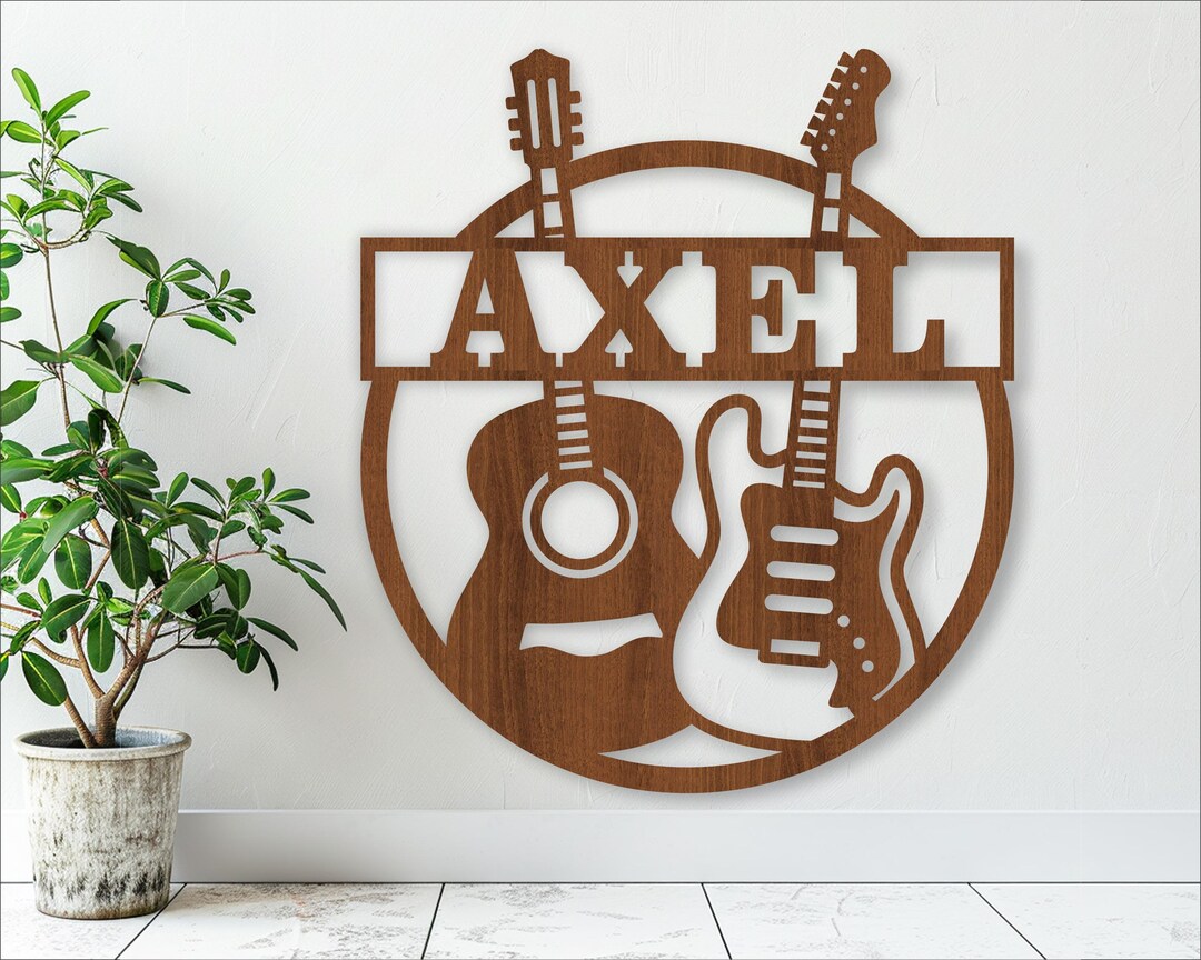 Guitars Name Sign, SVG, Music Themed Door or Wall Hanger, Laser Cut ...