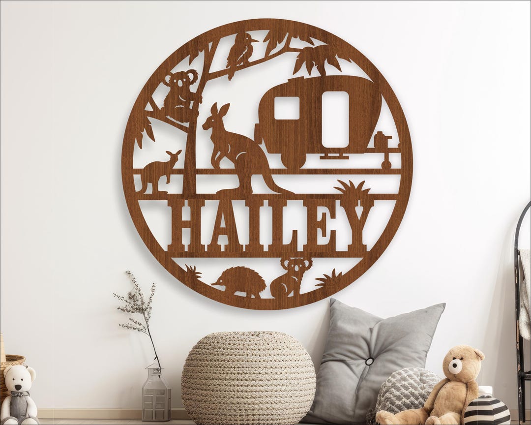 Australian Caravan Name Sign, SVG, Aussie Camping Themed Door or Wall ...