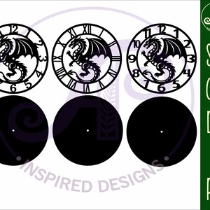 Dragon Wall Clock Laser Cut Files, SVG File. Vector File Ai, Cdr, Dxf ...