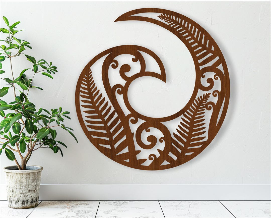 New Zealand Koru Wall Design SVG Laser Cut File, Wall Decor. Kiwiana ...