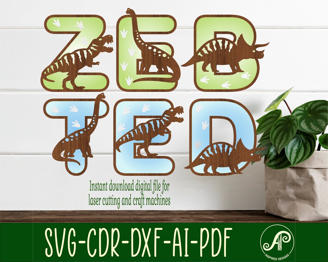 Dino Letters Alphabet Set. 2 Layer Letters. 72 Letter Options SVG File ...