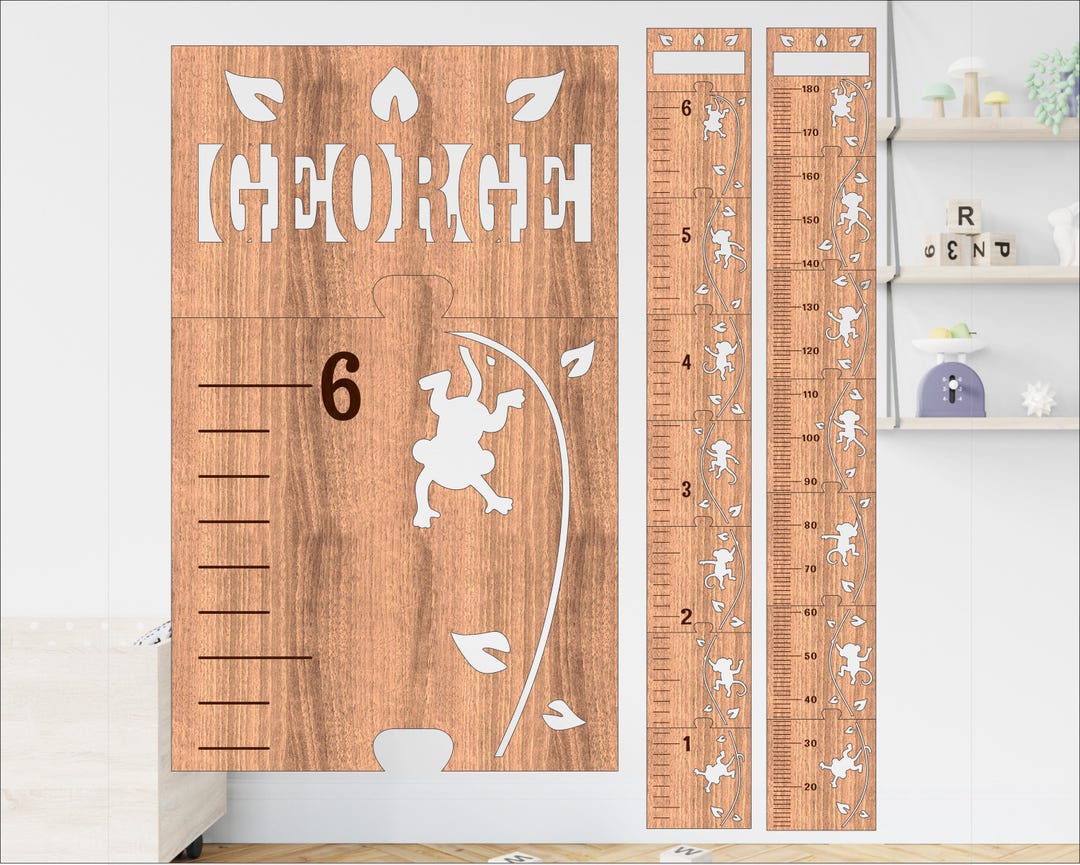 Monkey Height Chart SVG: Laser Cut Kids Room Decor (digital Download ...