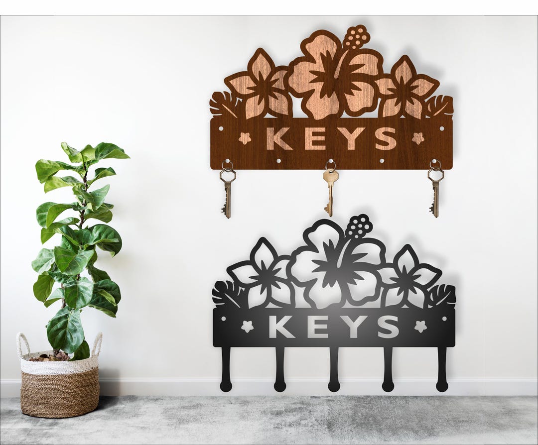 Tropical Flower Key Holder Laser Cut File (digital Download) - Etsy
