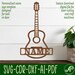 Guitar Acoustic Name Sign SVG Laser Cut Template, Door or Wall Hanger ...
