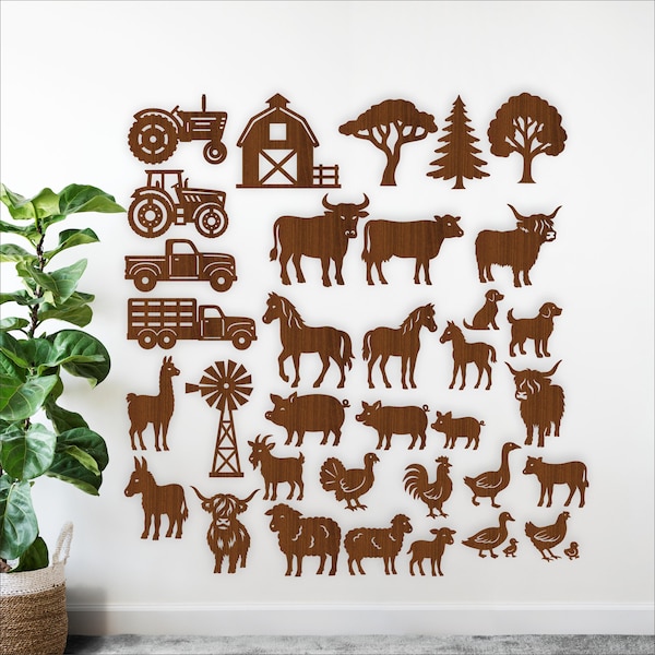 Farm Silhouette Shapes - Etsy