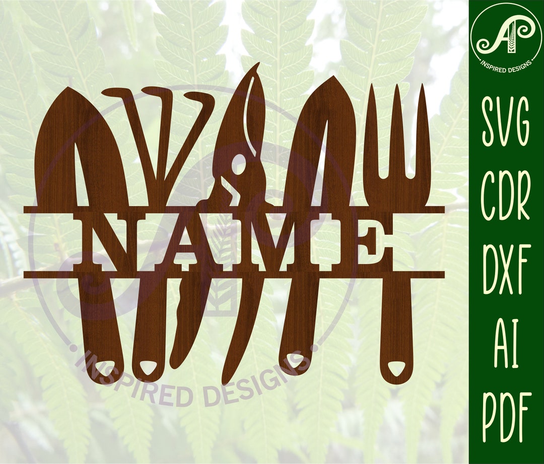 Garden Tools Sign SVG Outdoor Theme Laser Cut Template Door - Etsy