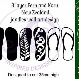New Zealand Fern and Koru Design 3 SVG Laser Cut File, Wall Decor ...