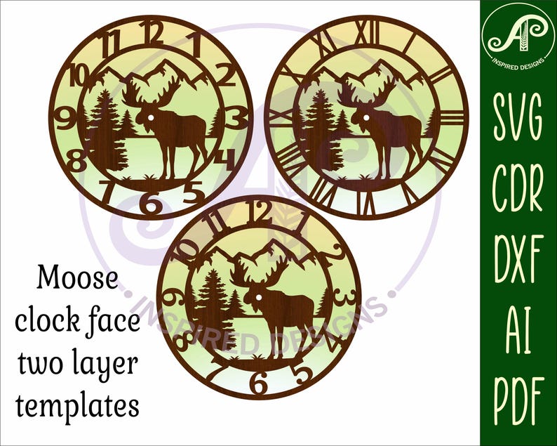 Moose Wall Clock Laser Cut Files SVG (digital Download) Animal Clock - Etsy