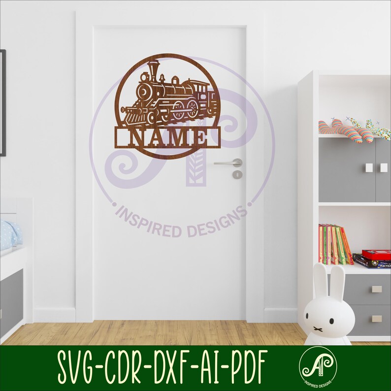 Steam Train Name Sign SVG, Personalized Train Wall Art Laser Cut ...