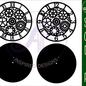 Gears Wall Clock Laser Cut Files, SVG File. Vector File Ai, Cdr, Dxf ...