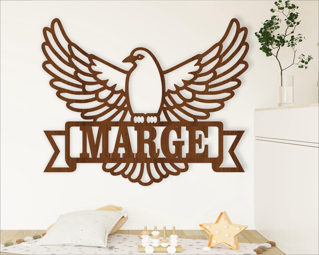 Dove Name Sign SVG Laser Cut Template, Door or Wall Hanger, Vector File ...