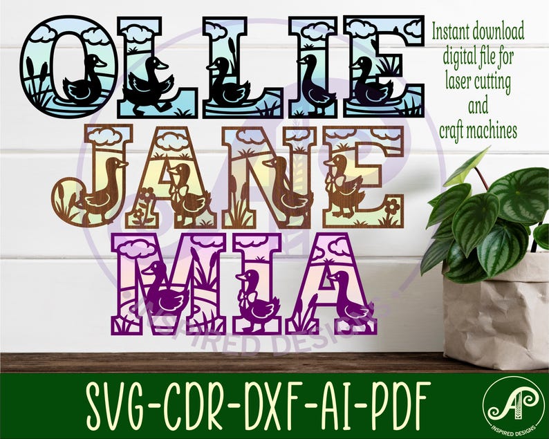Silly Goose Alphabet Letters Laser Cut Files SVG - Digital Download 52 ...