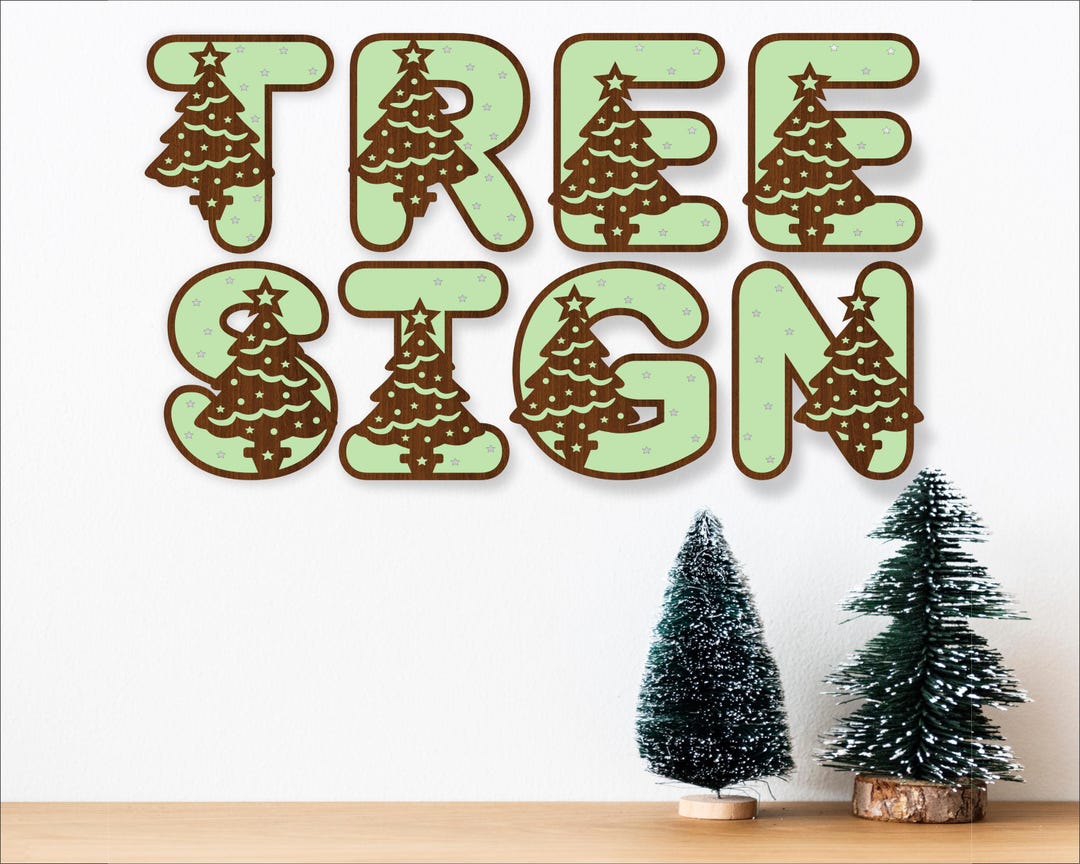 Christmas Tree Alphabet Set. 2 Layer Letters 26 Letters SVG Cut File ...