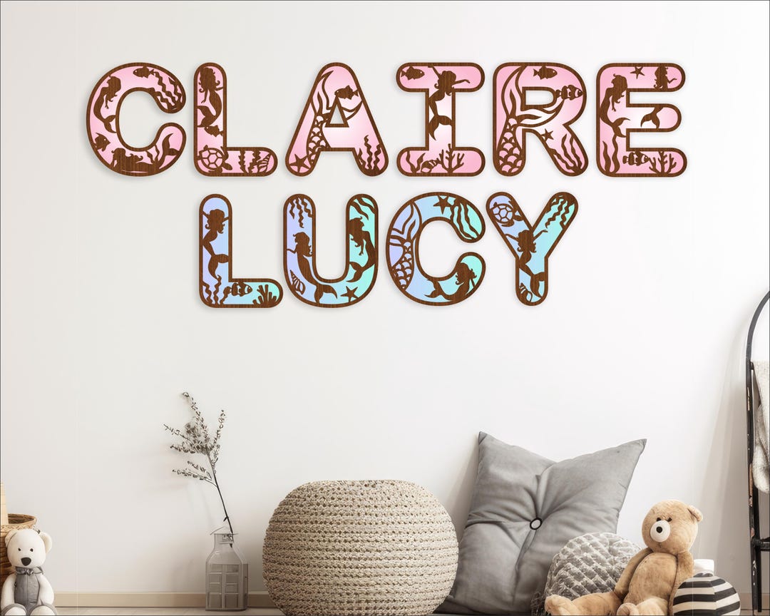 Mermaid Alphabet Letter Set. 2 Layer Design. 71 Letter Options SVG File ...