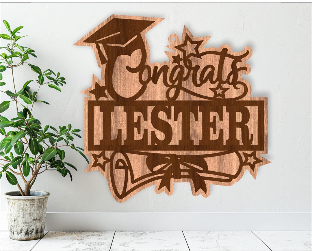 Graduation Name Sign, Laser Cut File SVG, School Themed Door or Wall ...