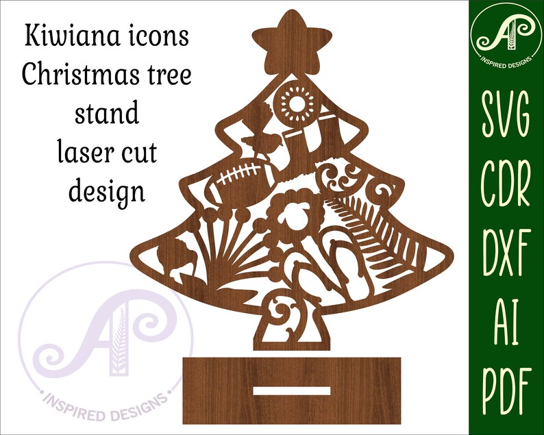 Christmas Tree Stand, Laser Cut File, New Zealand Icons. Vector File ...
