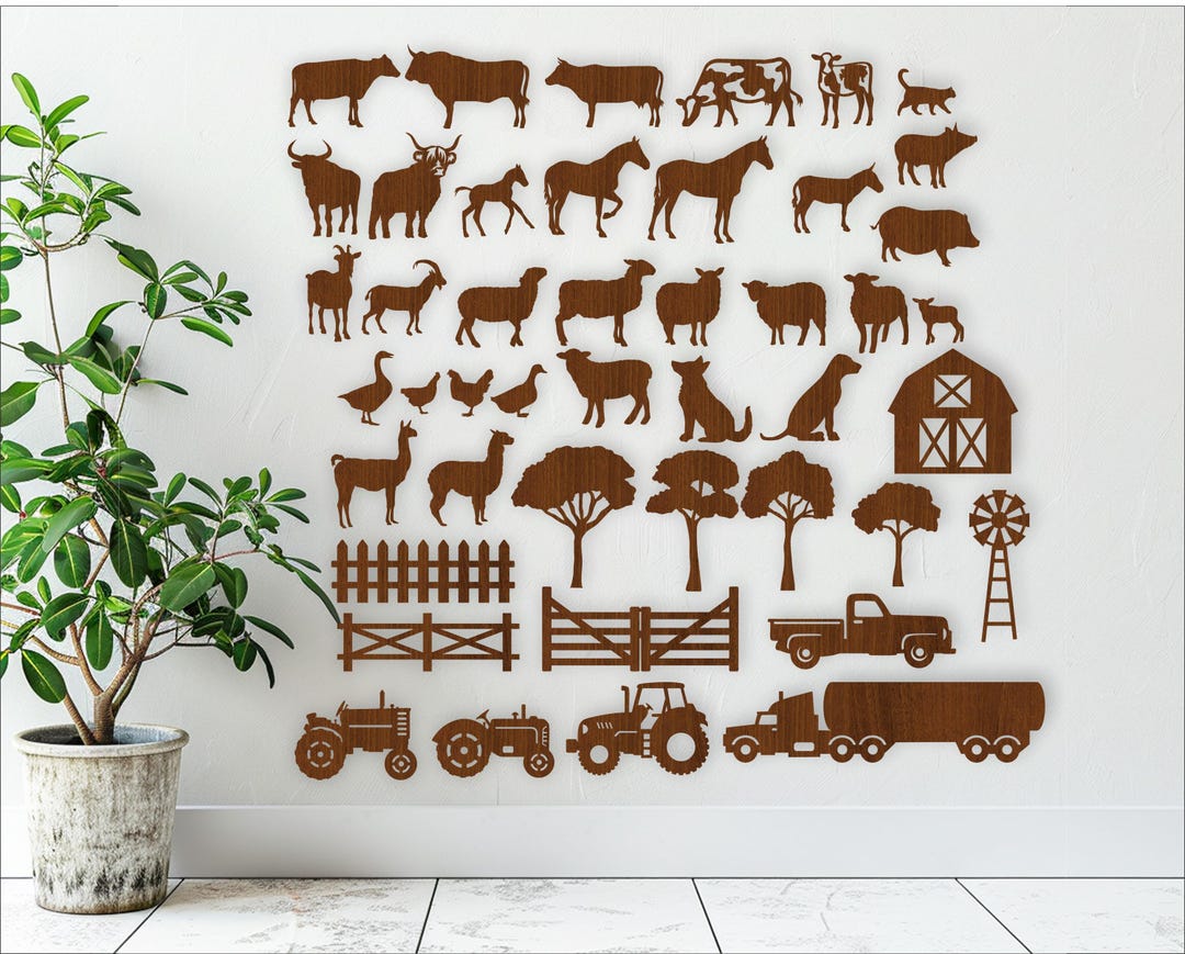 Farm Design SVG Bundle. 43 Designs, Vector Files, Laser Cut File ...