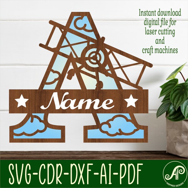 Airplane Monogram - Etsy