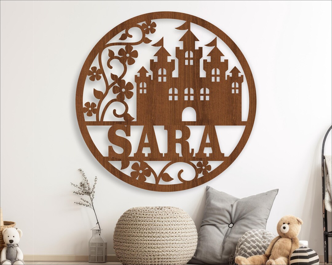 Castle and Vine Name Sign, SVG, Fantasy Themed Door or Wall Hanger ...