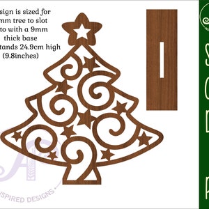 Christmas Tree Stand, Laser Cut File, Swirl and Star Design. Vector ...
