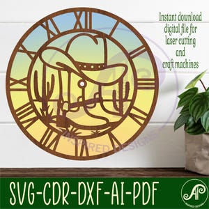 Cowboy Boots Rodeo Wall Clock Laser Cut Files (digital Download) - Etsy
