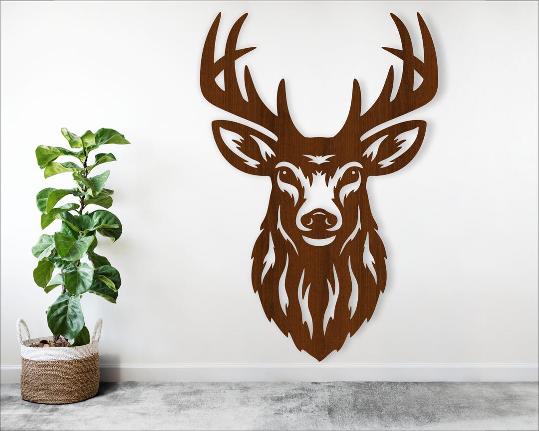 Stag Face Design. Laser Cut File. Vector File SVG Ai, Cdr, Dxf Instant ...