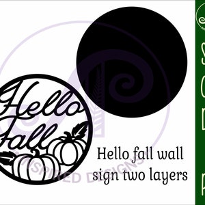 Hello Fall Wall Art, SVG File. Vector File Ai, Cdr, Dxf Instant ...