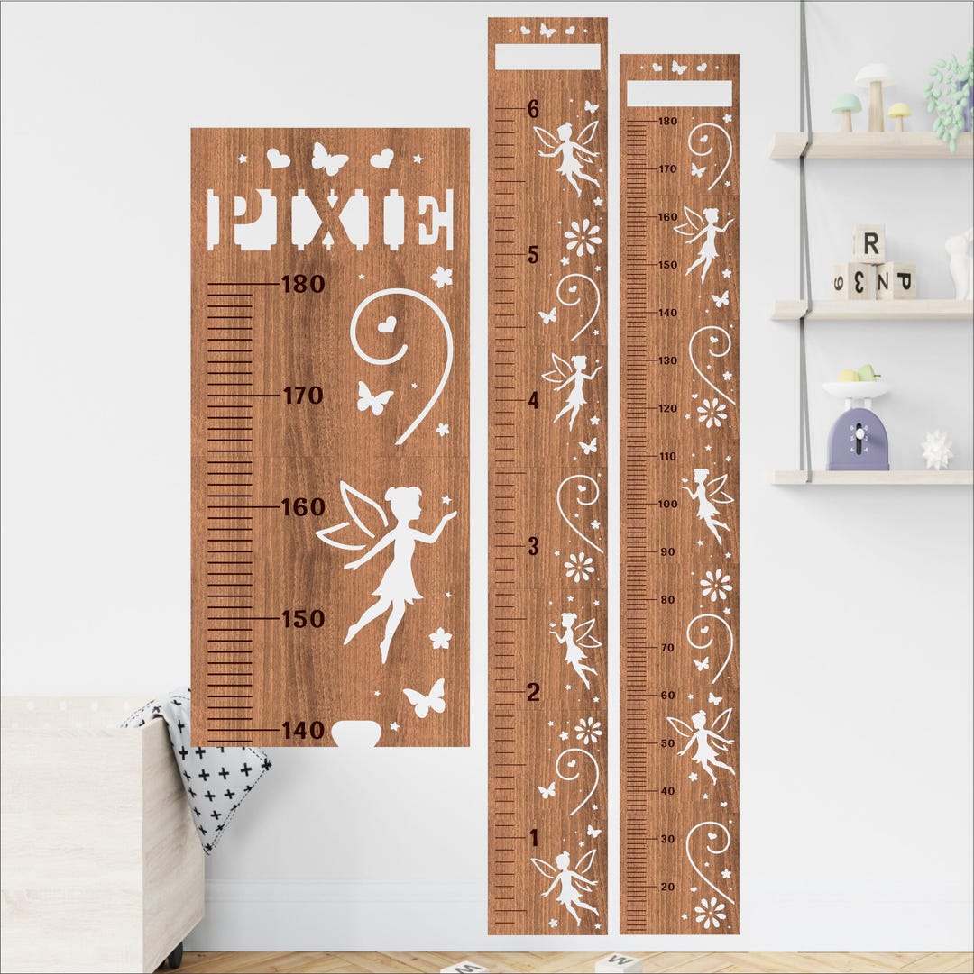 Fairies Height Chart for Kids: Personalized Fairy Laser Cut Ruler SVG ...