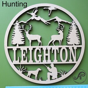 Hunting Name Sign: Laser Cut Nature Wall Decor (digital Download) - Etsy