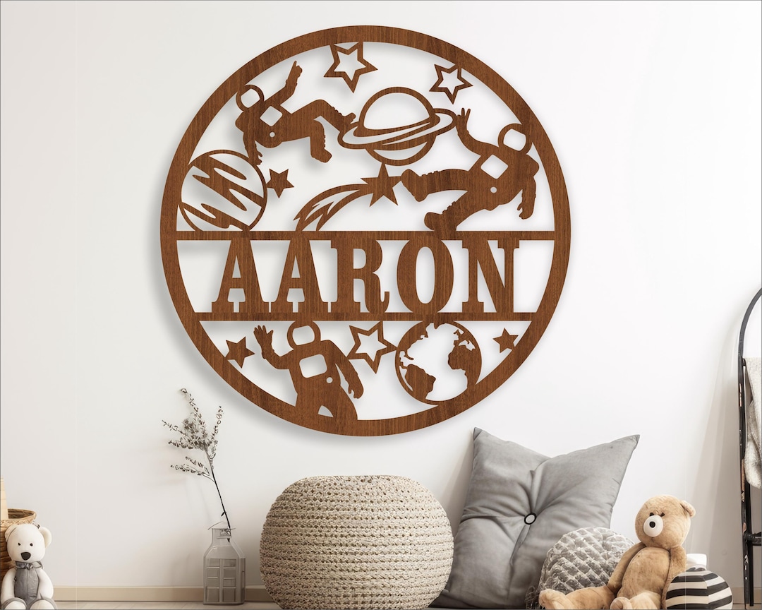 Astronaut Name Sign SVG: Space Theme Laser Cut File (digital Download ...