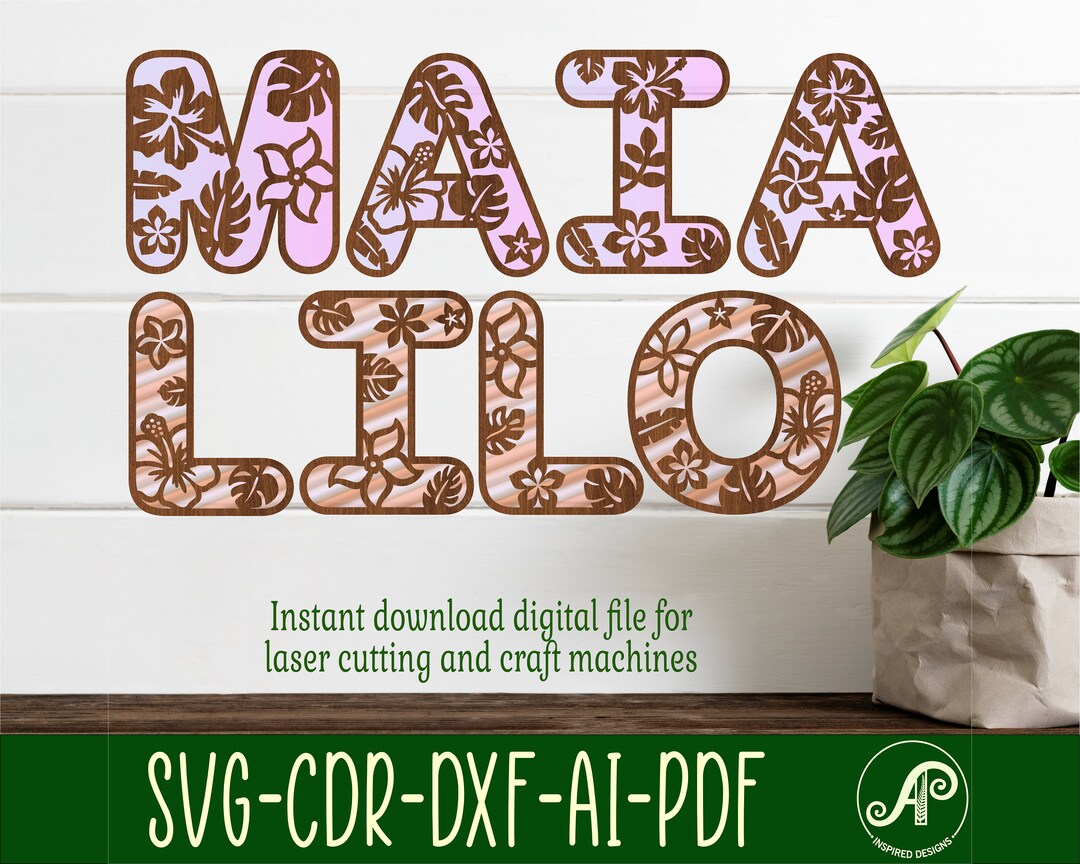 Tropical Alphabet Set. 2 Layer X 47 Letters SVG File Vector File Ai ...