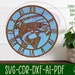 Fishing Wall Clock Laser Cut Files, SVG File. Vector File Ai, Cdr, Dxf ...