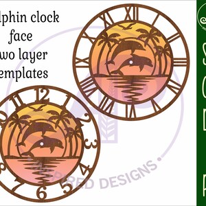 Dolphin Wall Clock Laser Cut Files, SVG File. Vector File Ai, Cdr, Dxf ...