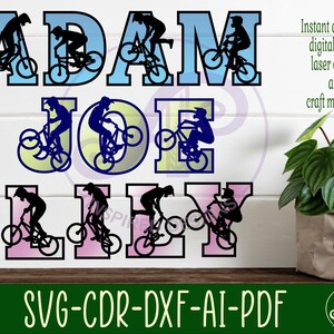 BMX Silhouette Alphabet Letter Set. 2 Layer Letters. 50 Letter Options ...