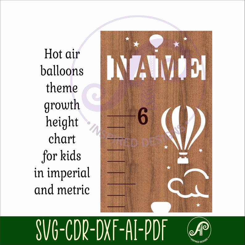 Hot Air Ballooning Height Chart for Kids: Personalized Balloon Laser ...
