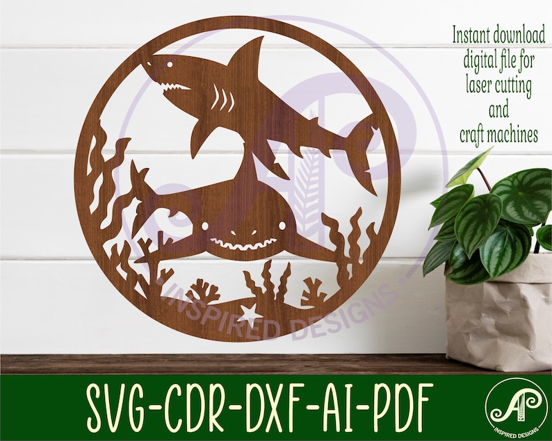 Sharks Wall Art, SVG File. Vector File Ai, Cdr, Dxf Instant Download ...