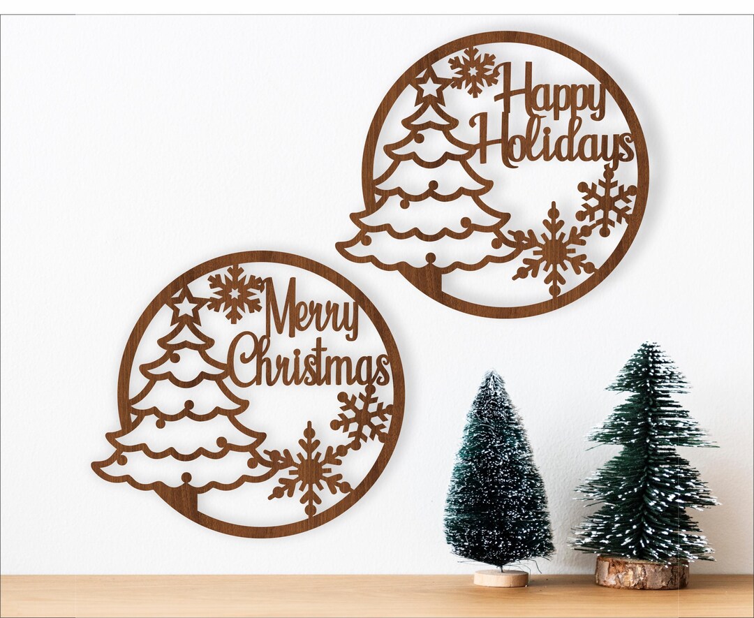 Christmas Wall Art SVG Laser Cut Files: Holiday Signs (digital Download ...