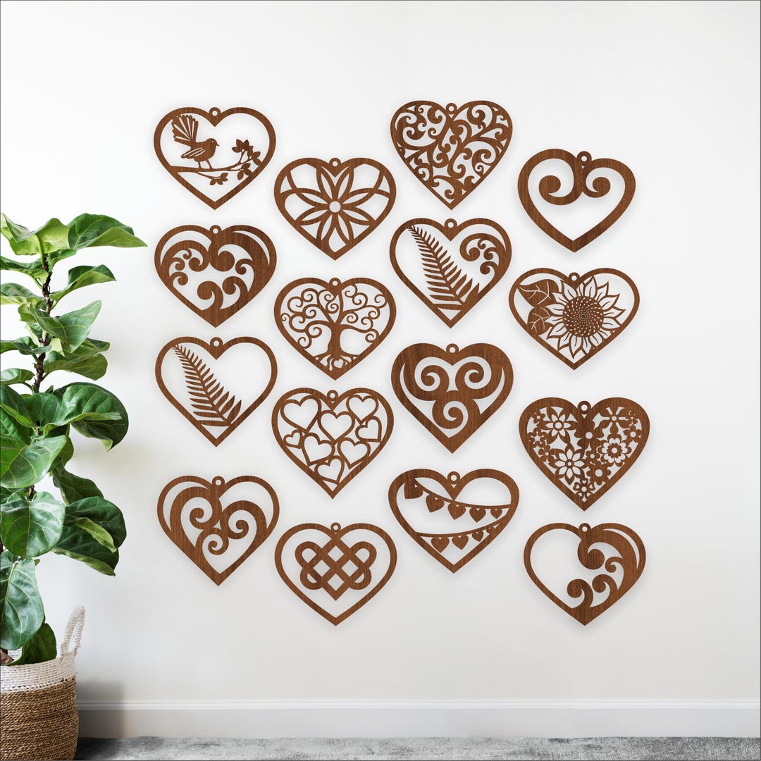 Hanging Heart SVG Laser Cut Files: New Zealand Theme (digital Download ...