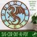 Dragon Wall Clock Laser Cut Files, SVG File. Vector File Ai, Cdr, Dxf ...