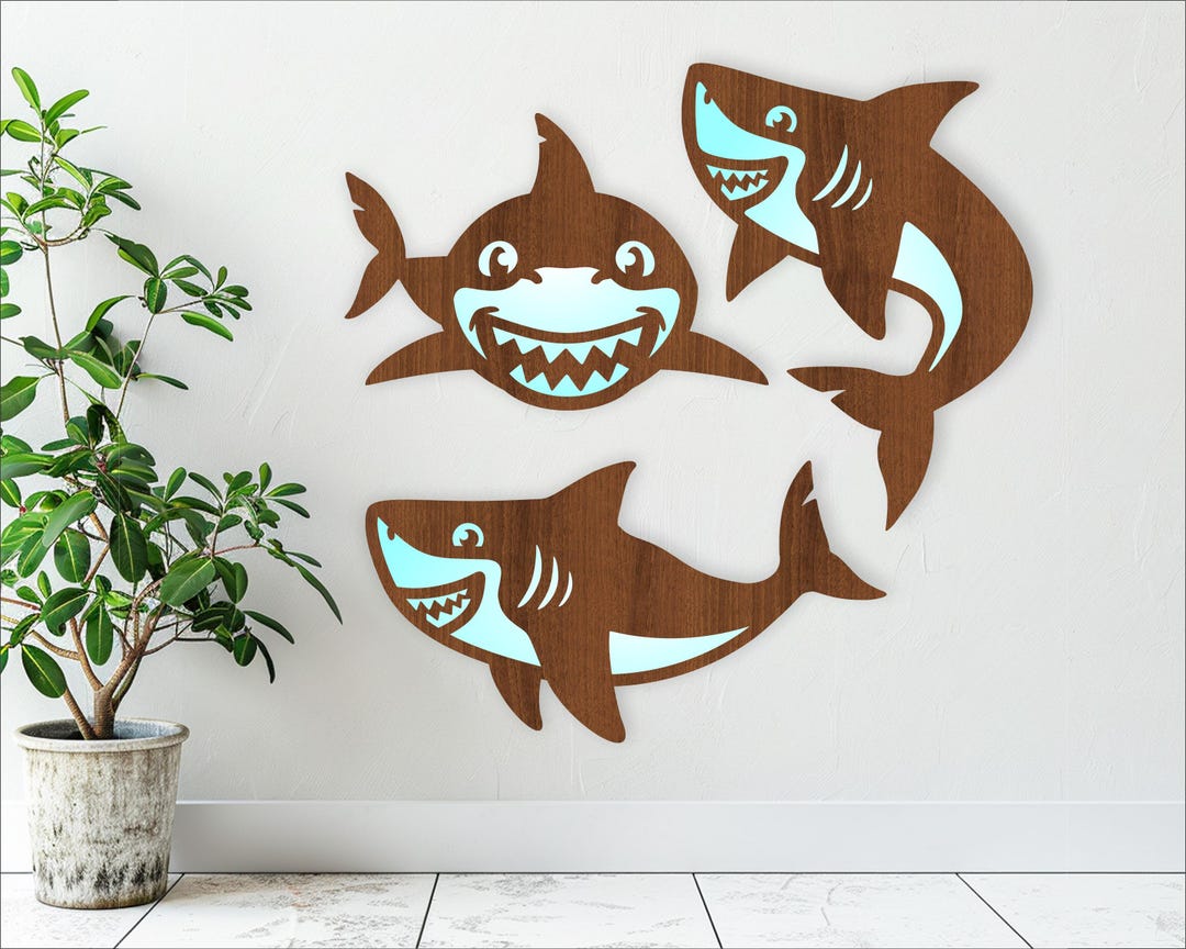 Shark Cut Out: Layered SVG Laser Cut File (digital Download) - Etsy