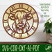 Highland Cow Wall Clock Laser Cut Files, SVG File. Vector File Ai, Cdr ...