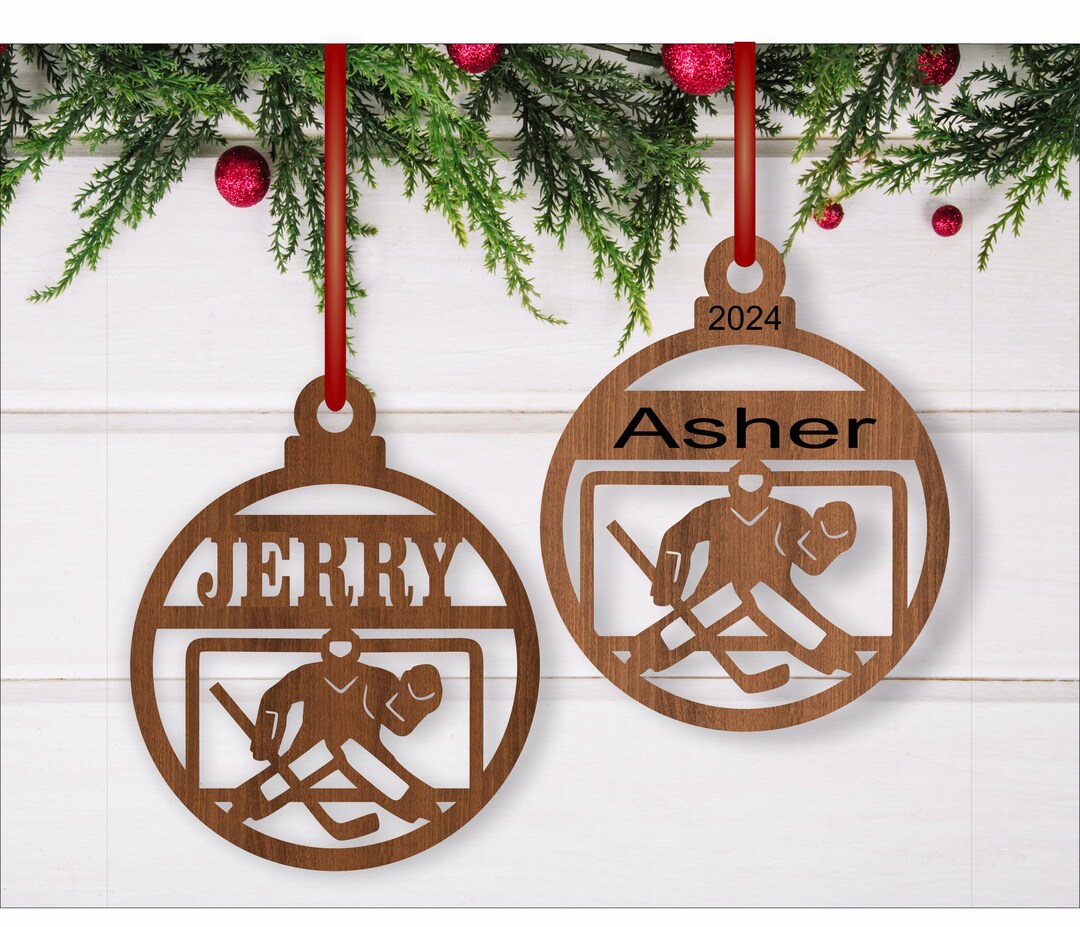 Hockey Goalie Christmas Ornaments SVG Laser Cut, Instant Download Pdf ...