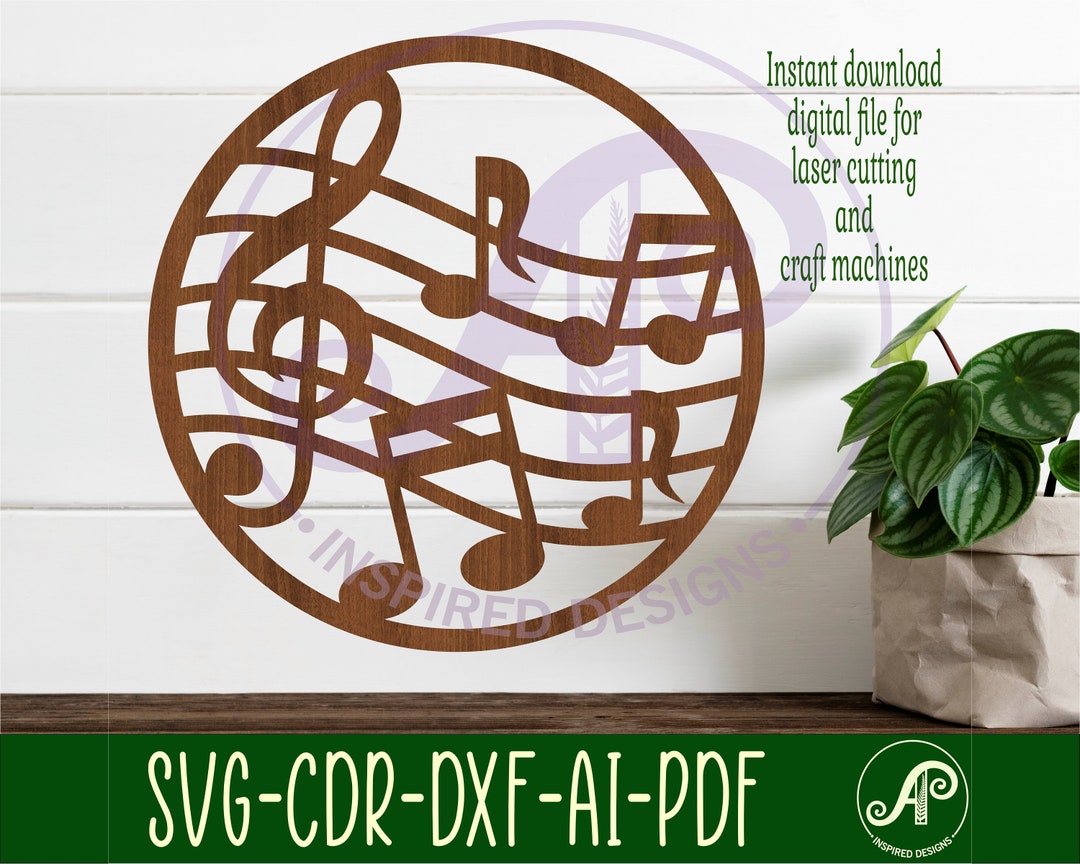 Music Wall Sign, SVG File. Vector File Ai, Cdr, Dxf Instant Download ...