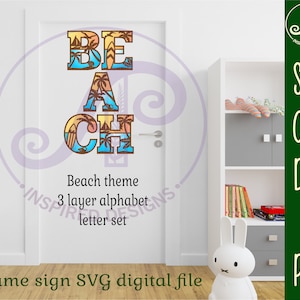 Beach Alphabet Letters Set. 3 Layer Letters. 58 Letter Options SVG ...