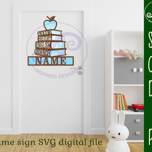 Teachers Name Sign, SVG, Classroom Name Wall Sign, Laser Cut Template ...