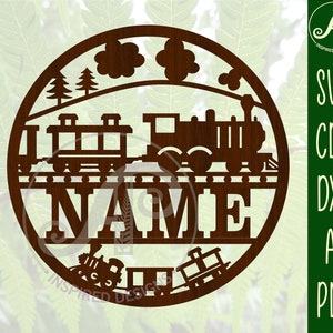 Train Name Sign, SVG, Transport Themed Door or Wall Hanger, Laser Cut ...