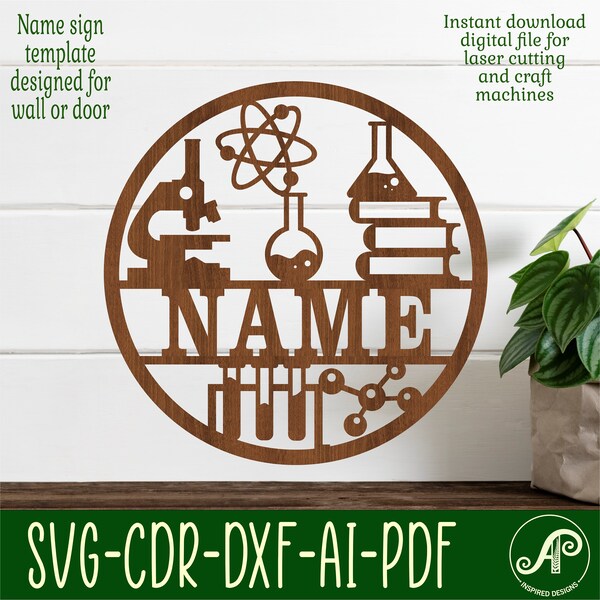 Laser Cut Science Door Hanger - Etsy