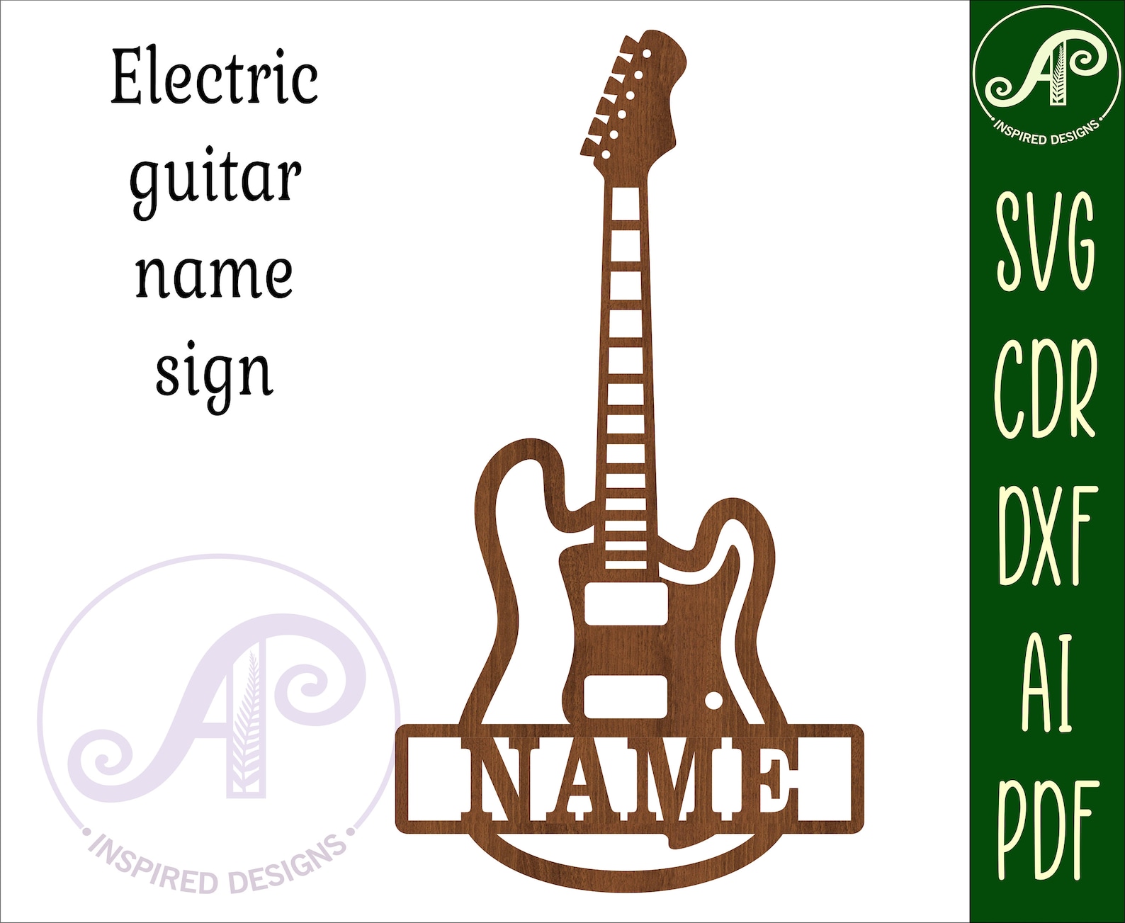 Electric Guitar Name Sign SVG Laser Cut Template (digital Download) - Etsy