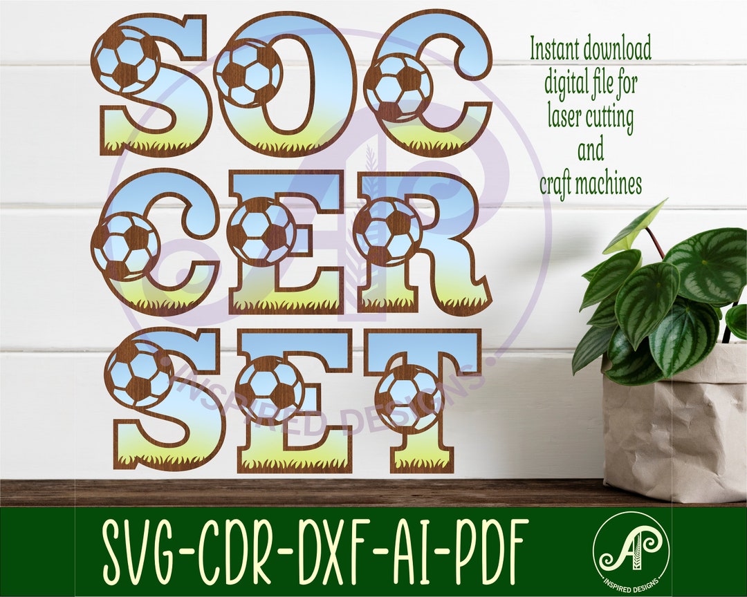 Soccer Ball Alphabet Set. 2 Layer Letters. 26 Letter Options SVG Vector ...
