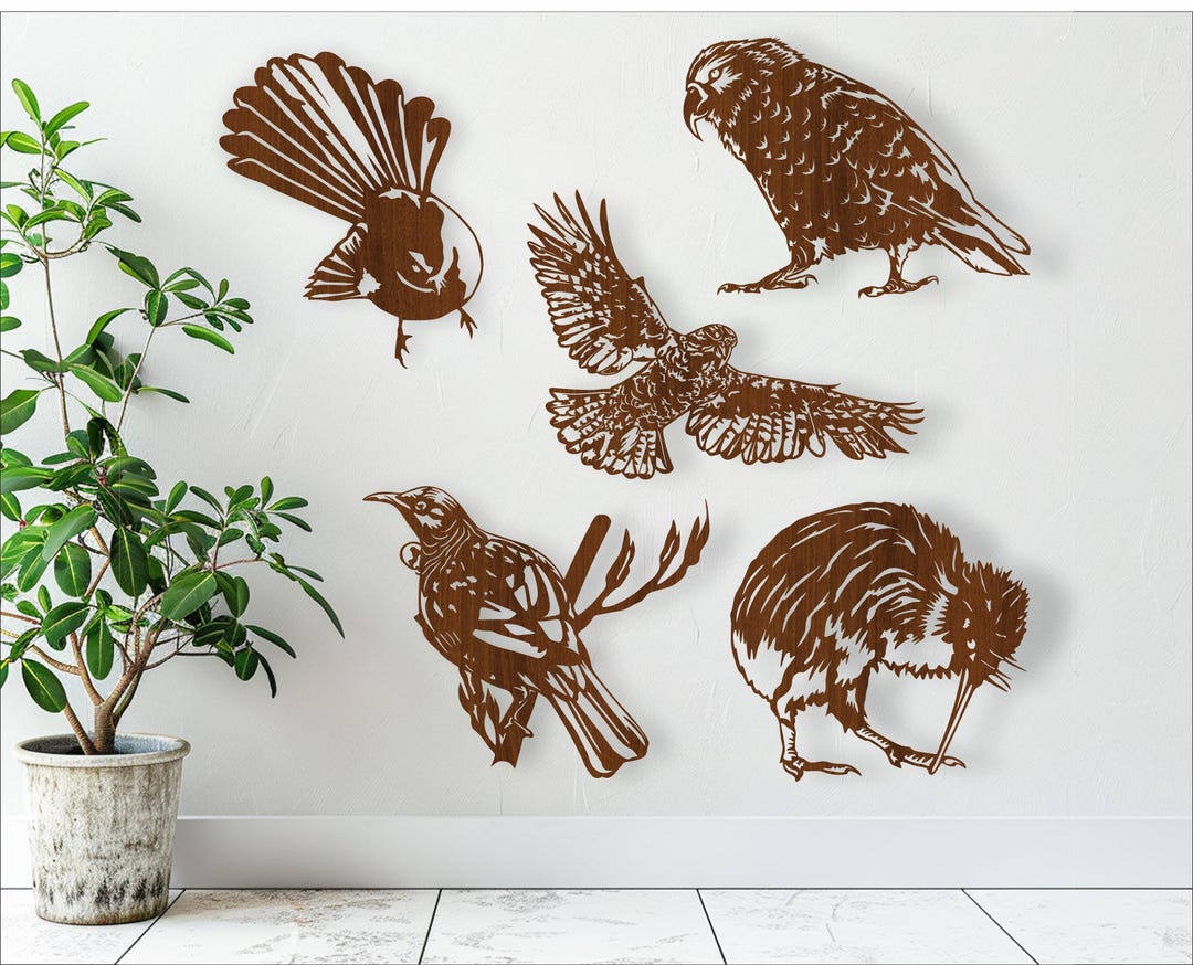 New Zealand Birds Cut Outs, Laser Cut File, New Zealand Theme. Vector ...